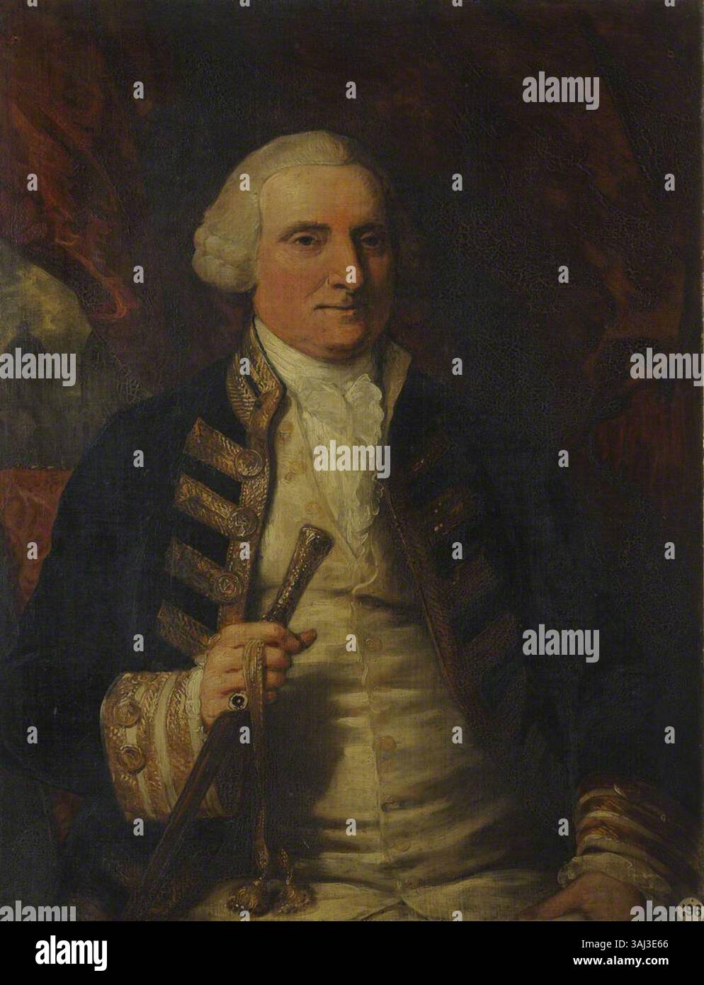 An 18th-century oil portrait of Admiral Sir Hugh Palliser, painted ...