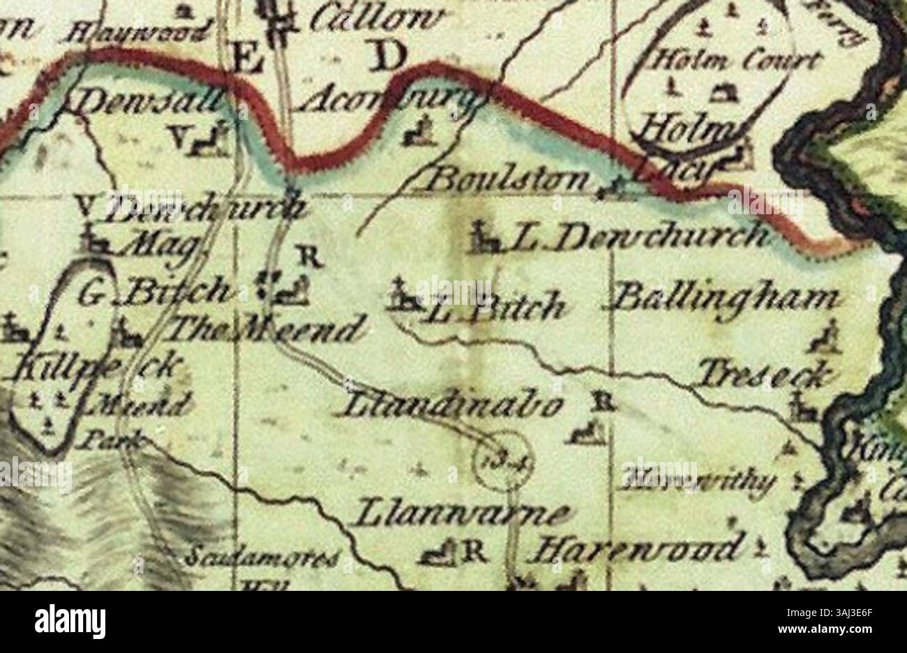 This detail from Emanuel Bowen's 1755 map of Herefordshire shows Little ...