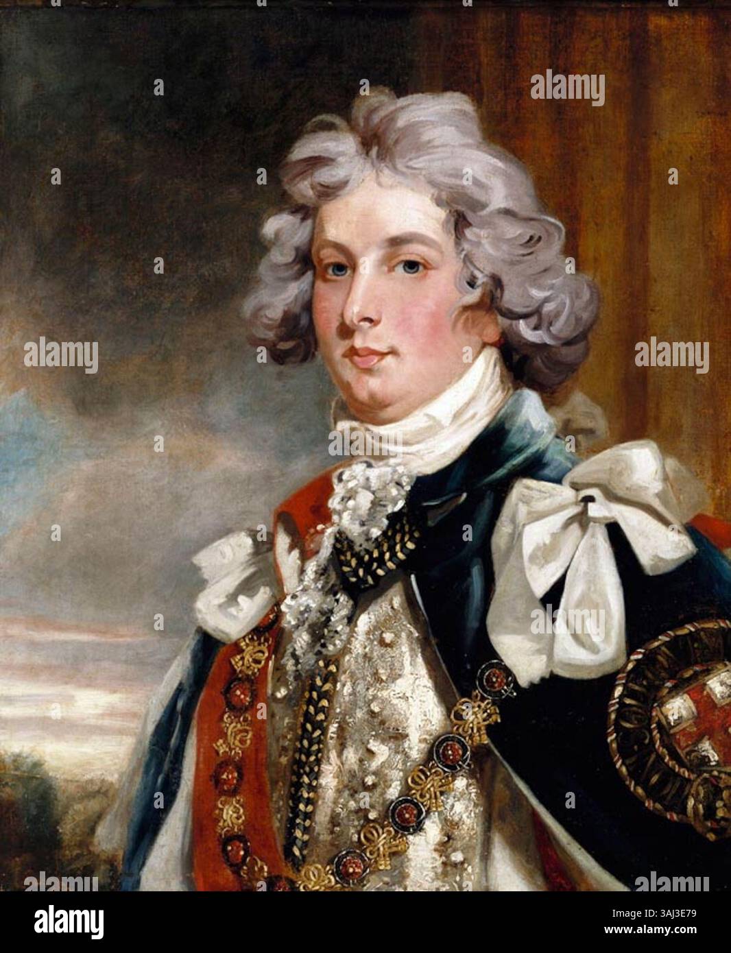 A portrait of George IV, created after John Hoppner, depicting him as ...