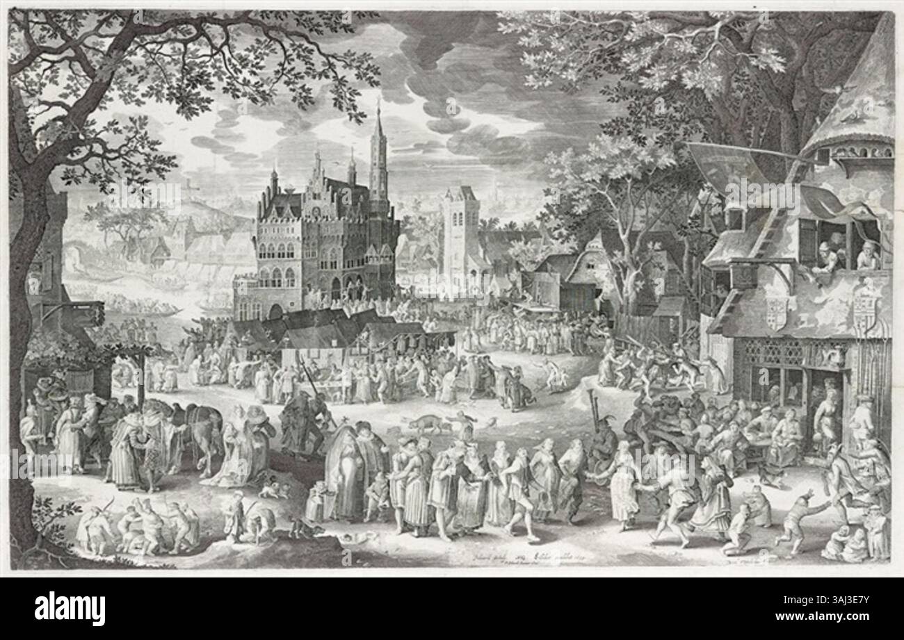 This 1634 engraving by Schelte van Bolswert depicts a lively scene from ...