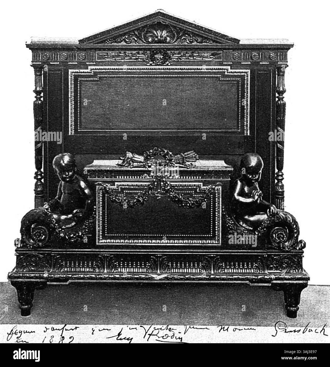 The 'Lit Rodin Ginsbach' (1882) features a richly detailed mahogany bed ...