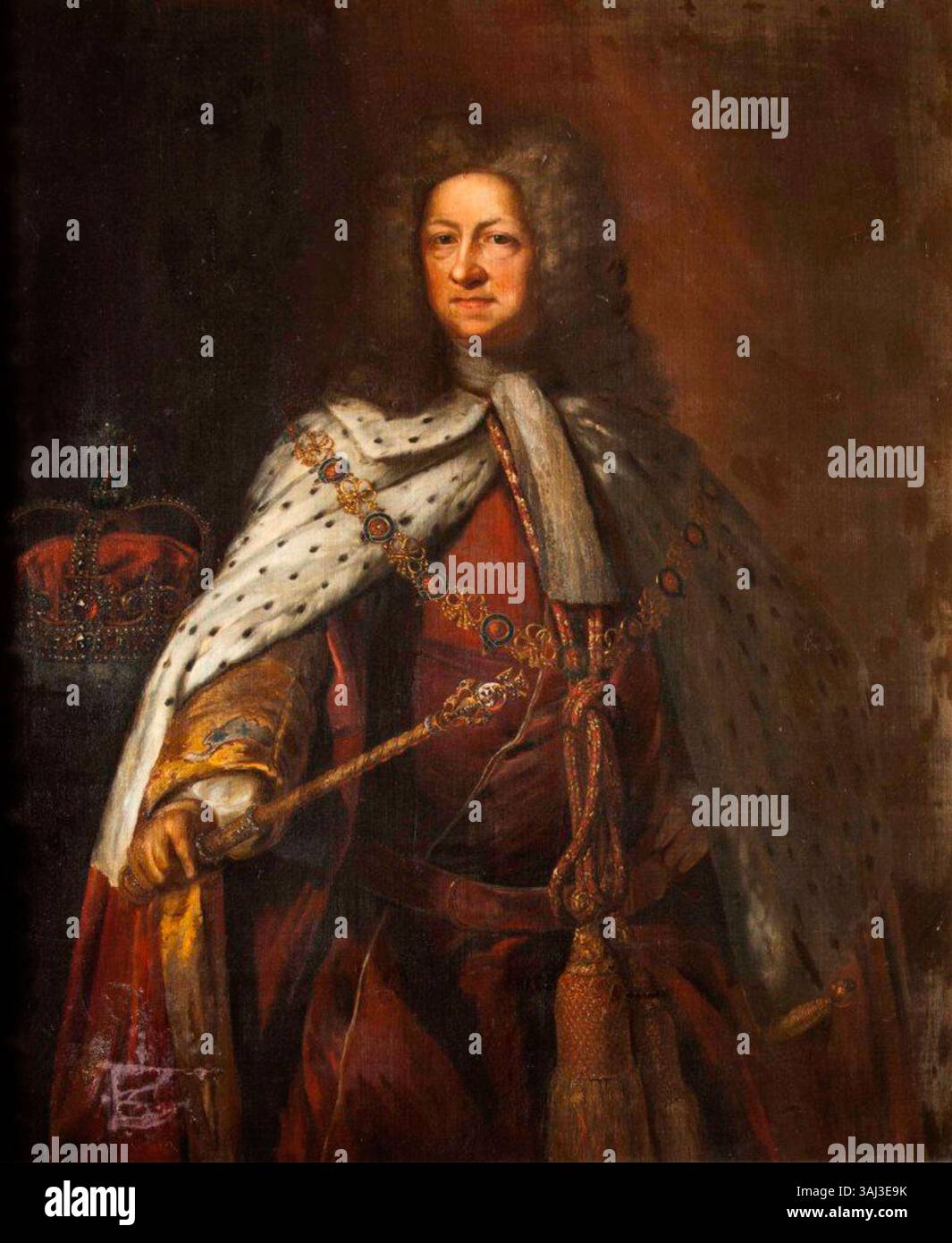 Portrait of King George II (1683-1760) in coronation robes, painted by ...