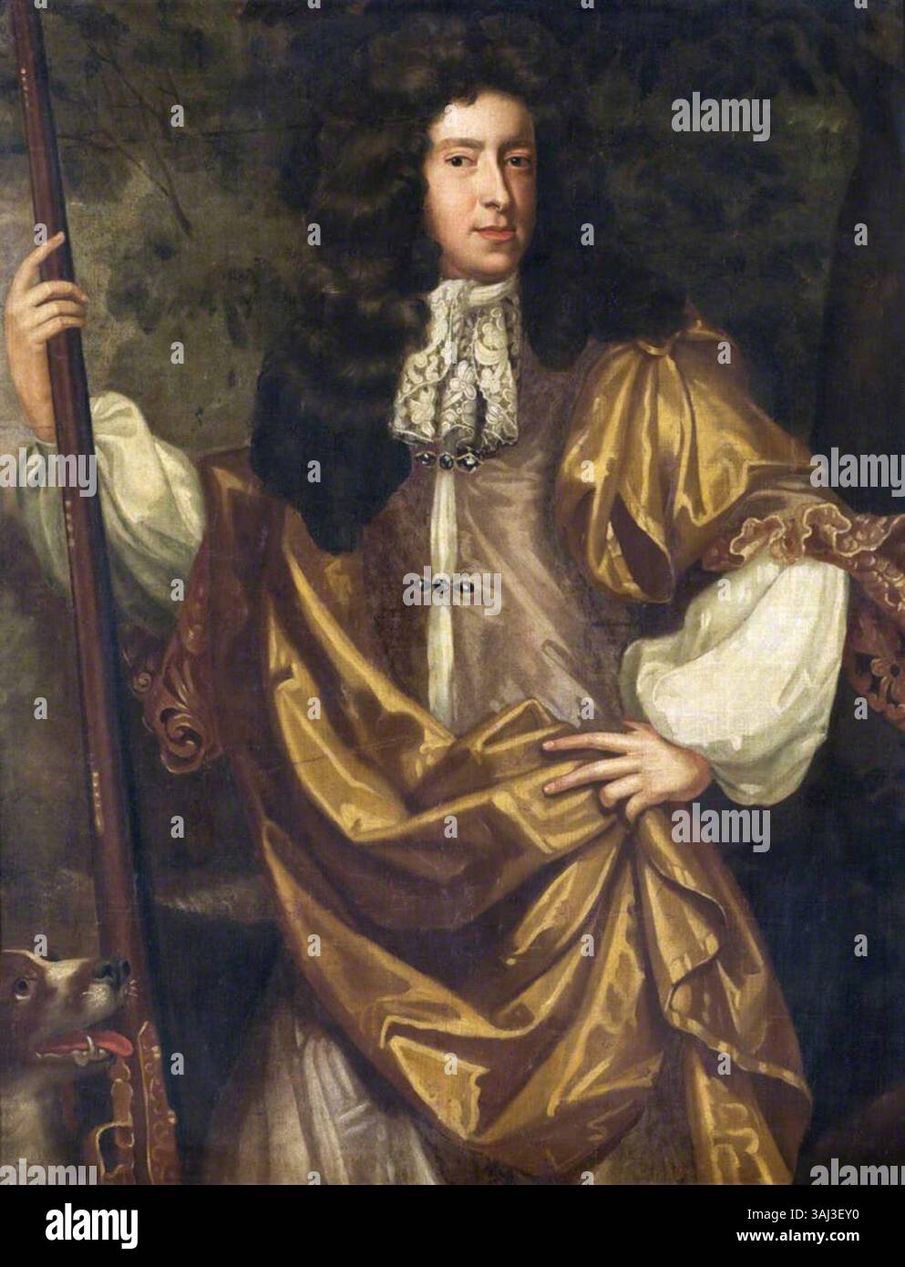 A portrait attributed to John Michael Wright, depicting Walter Rice ...