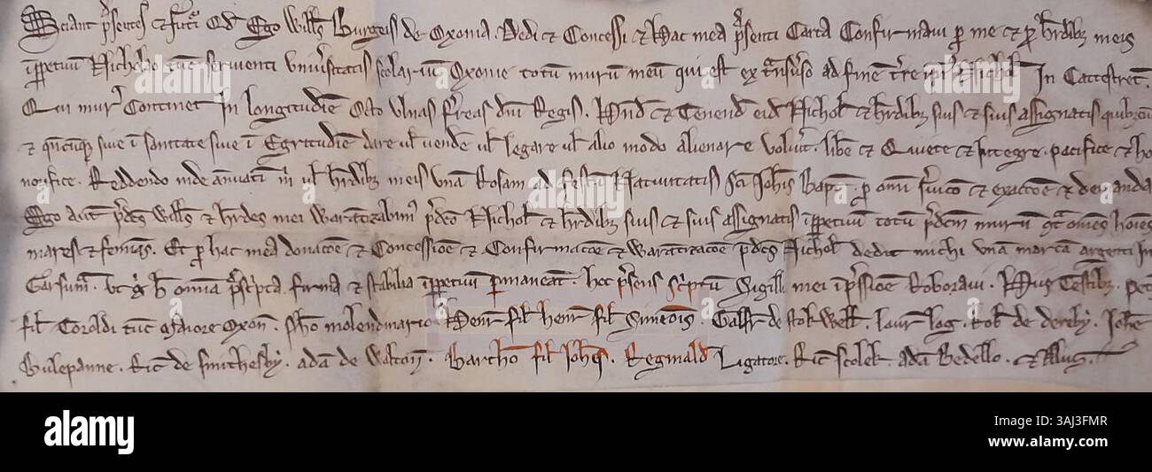 This document from 1243 records a grant of a boundary wall, with Henry ...