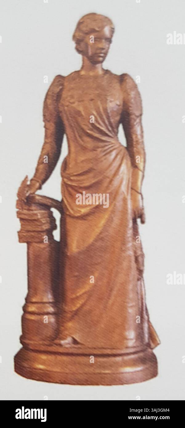 Bronze portrait of Anne Charlotte Leffler, created by Louis Hasselriis ...