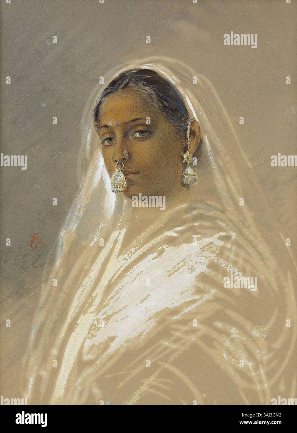 Egron Seliff Lundgren's 'Native Lady of Rank' is a watercolor and ...