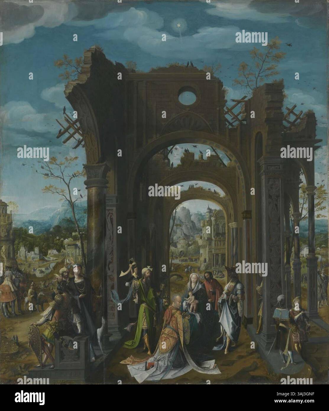 The Adoration of the Magi, attributed to Pseudo-Bles, is a 1520 painting that depicts the ...