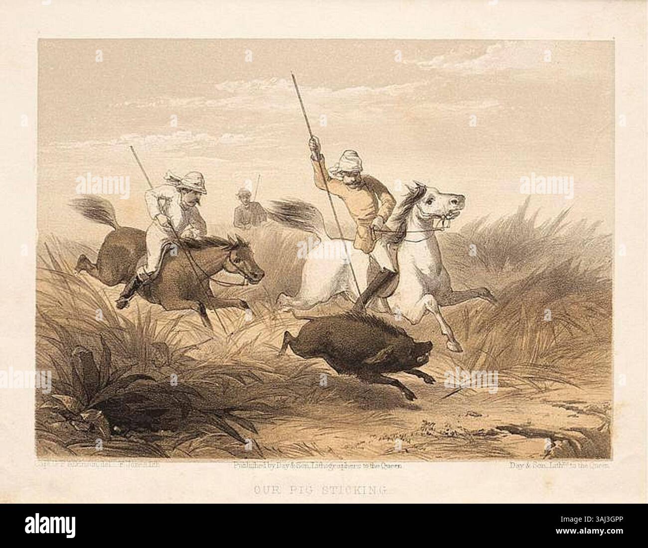 'Our Pig Sticking' from George Francklin Atkinson's series 'Curry and ...