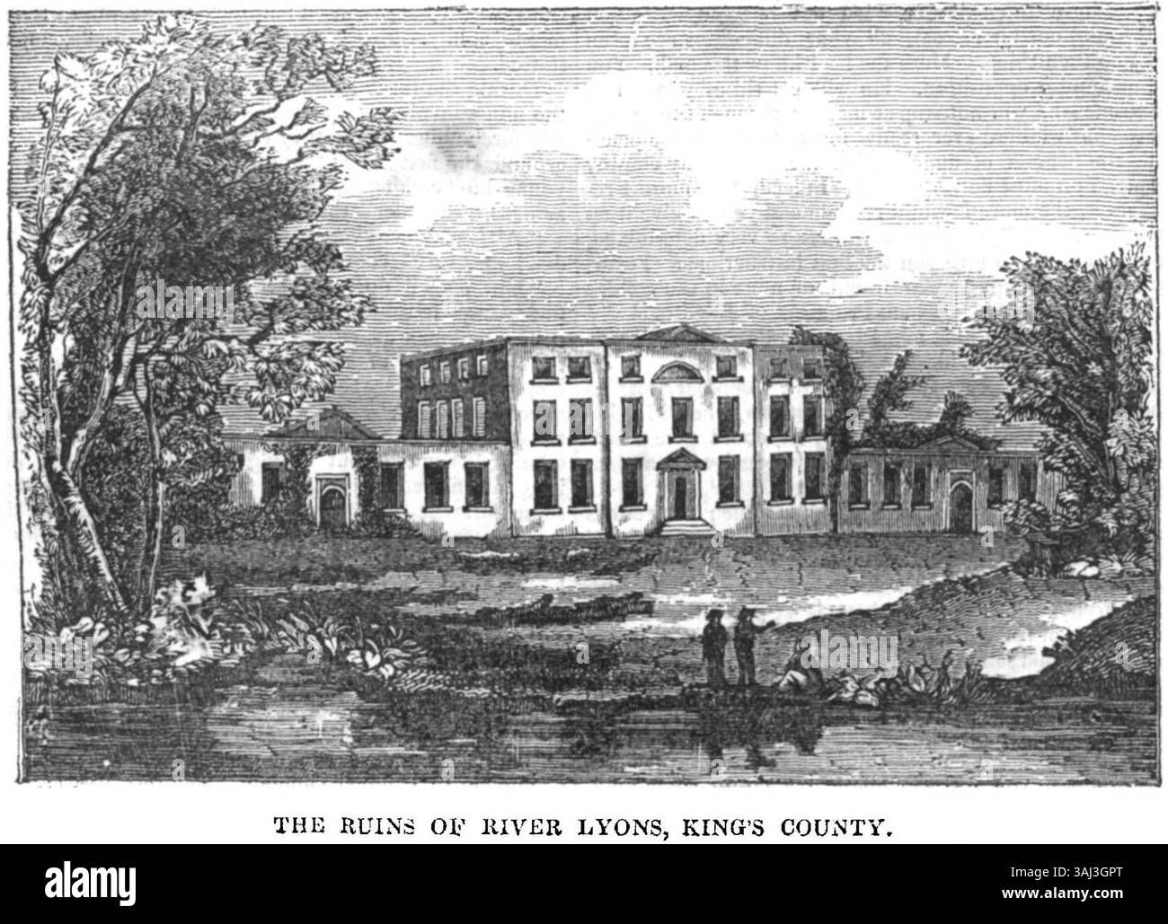 The ruins of River Lyons in King's County, Ireland, are depicted in an 1835 article from The ...