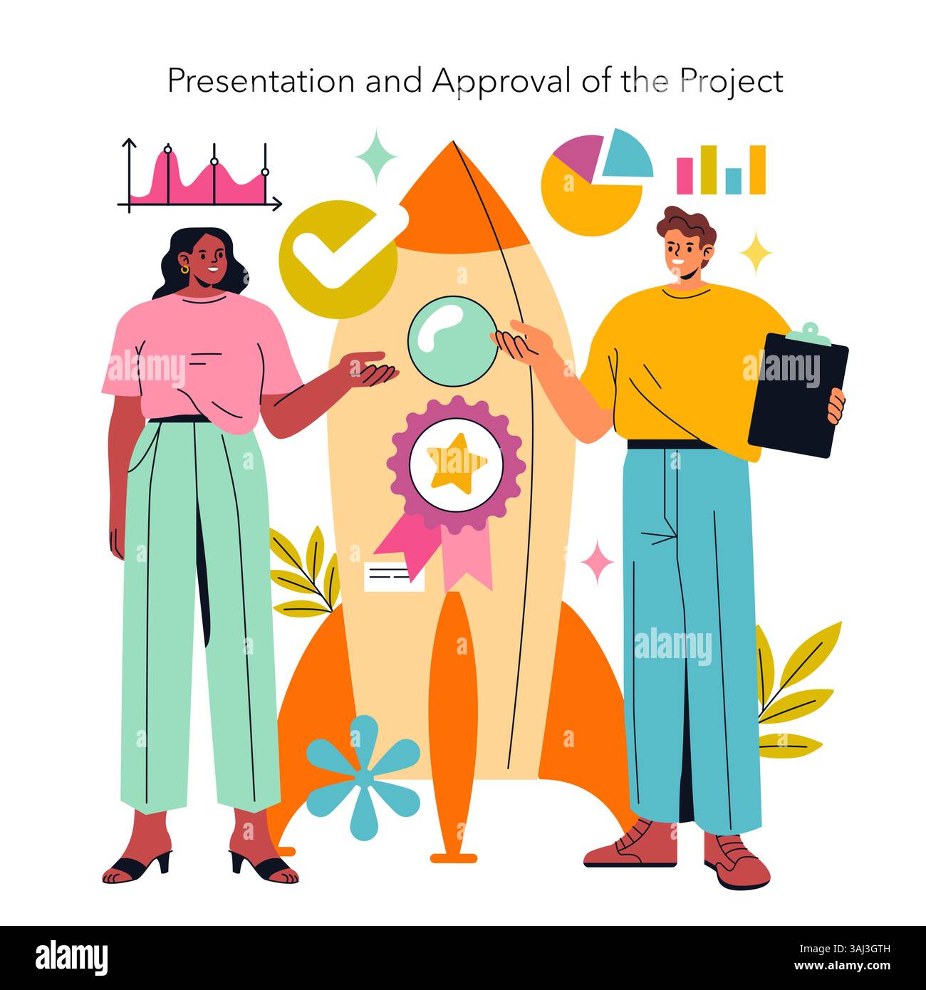 Workflow process for project presentation and approval illustrated ...