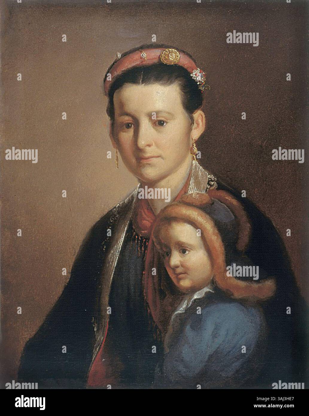 In 'Jelena Jovanovi s detetom' (Jelena Jovanović with child), painted ...
