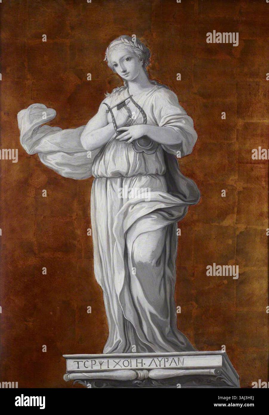 A mythological painting depicting Terpsichore, the Muse of Dancing and ...