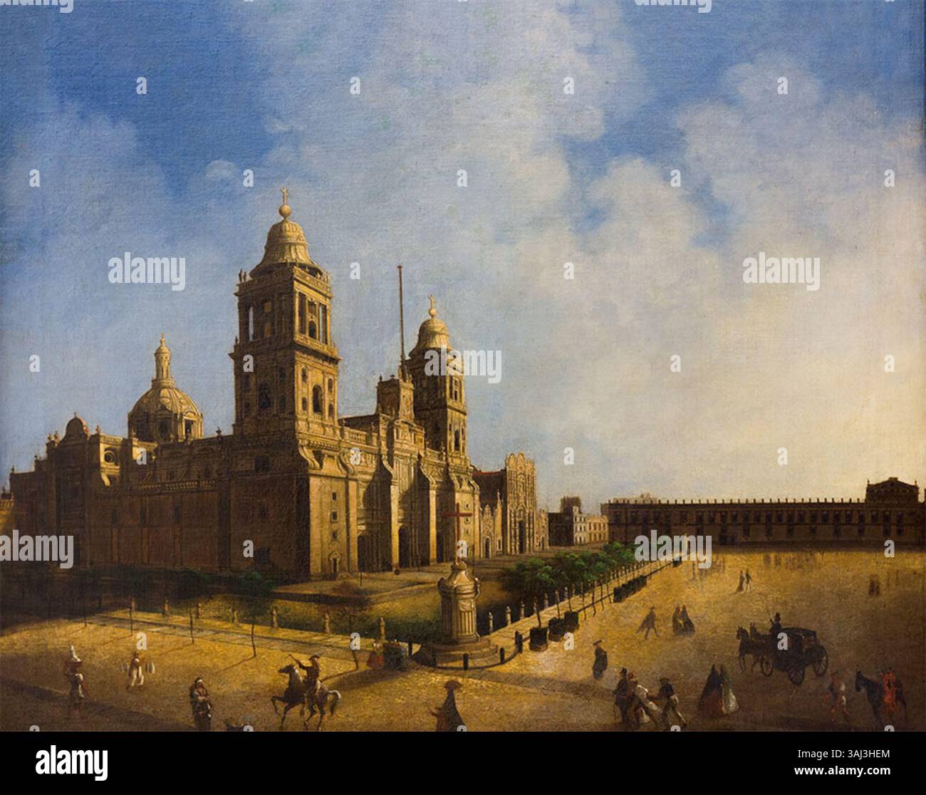 A 1848 oil on canvas painting by Ignacio Serrano, depicting the Mexico ...