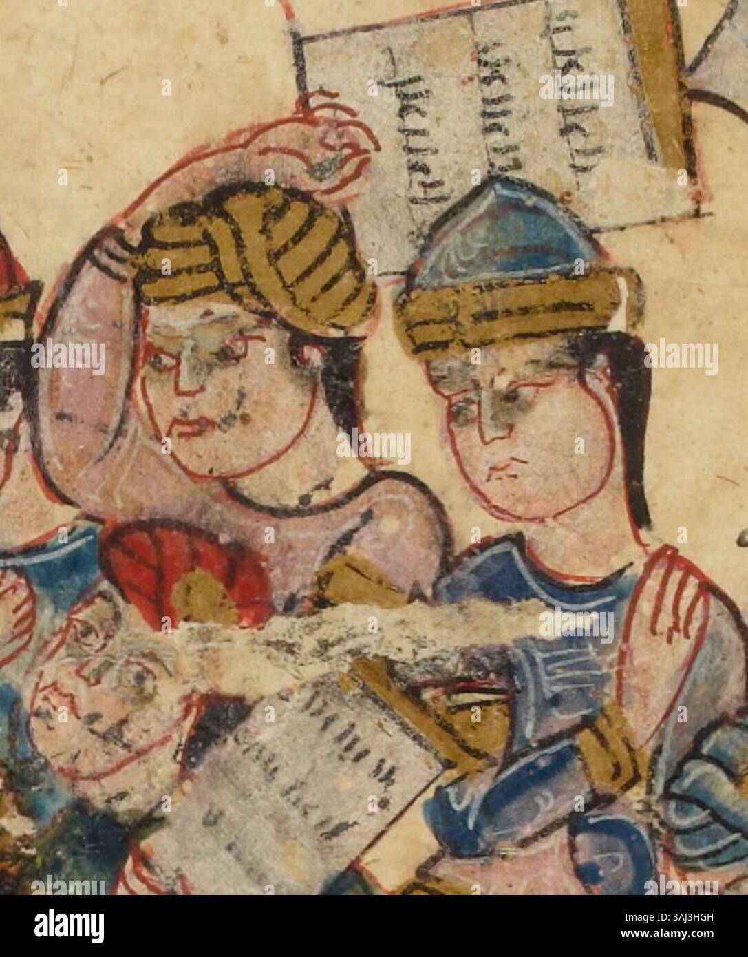 This detailed section from folio 167r of the 14th-century Maqamat 6094 ...