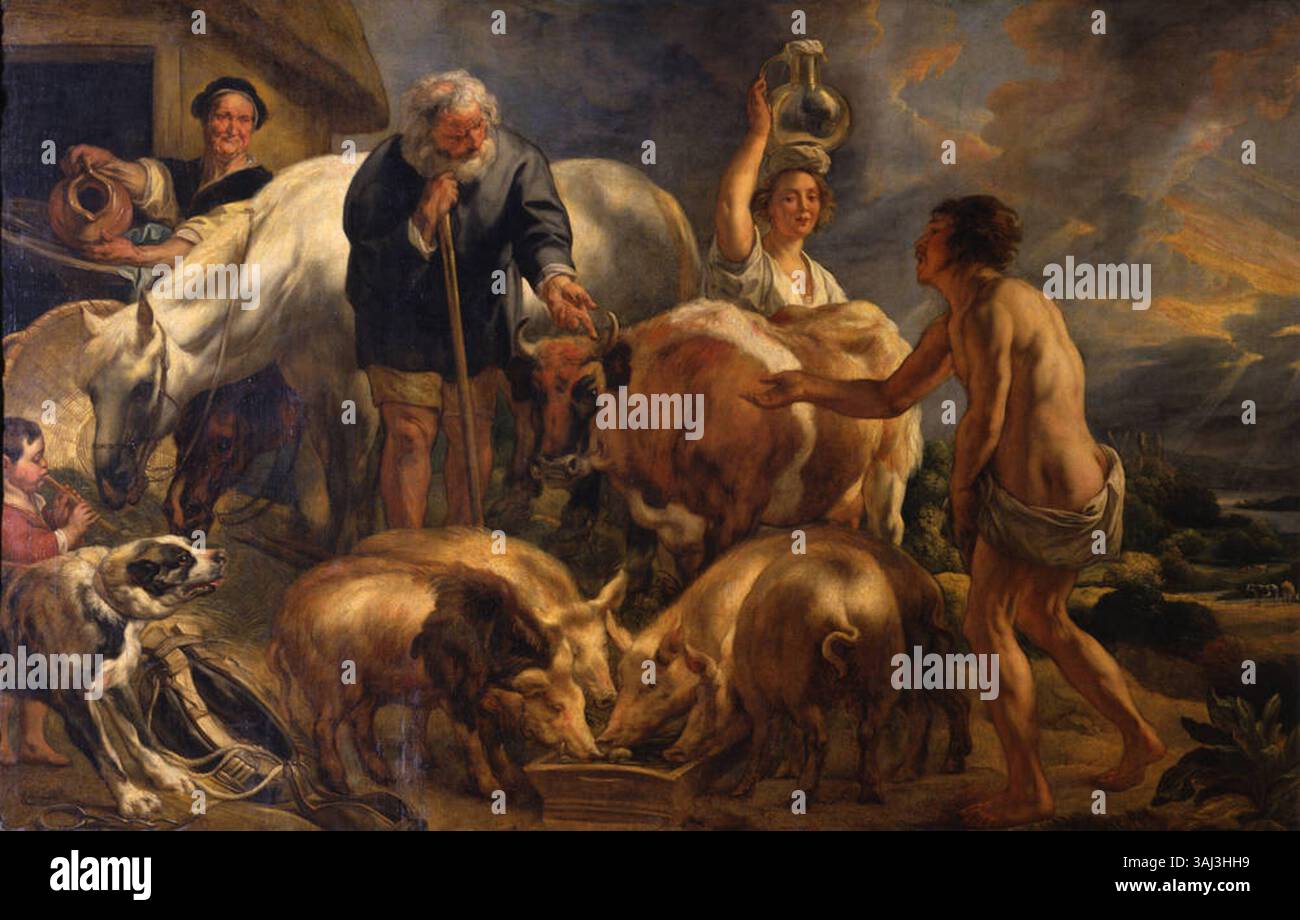 This painting by Jacob Jordaens, dating to around 1640, depicts the ...