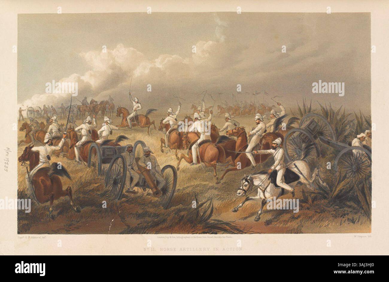 This lithograph from 1859, titled 'Horse Artillery in Action,' shows the East India Company's ...
