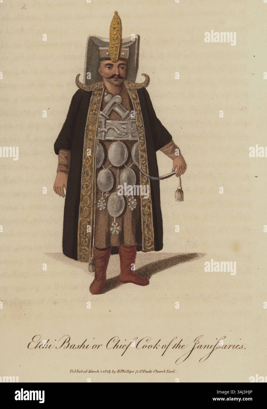 Engraving by William Wittman, depicting the Elchi Bashi, the Chief Cook ...