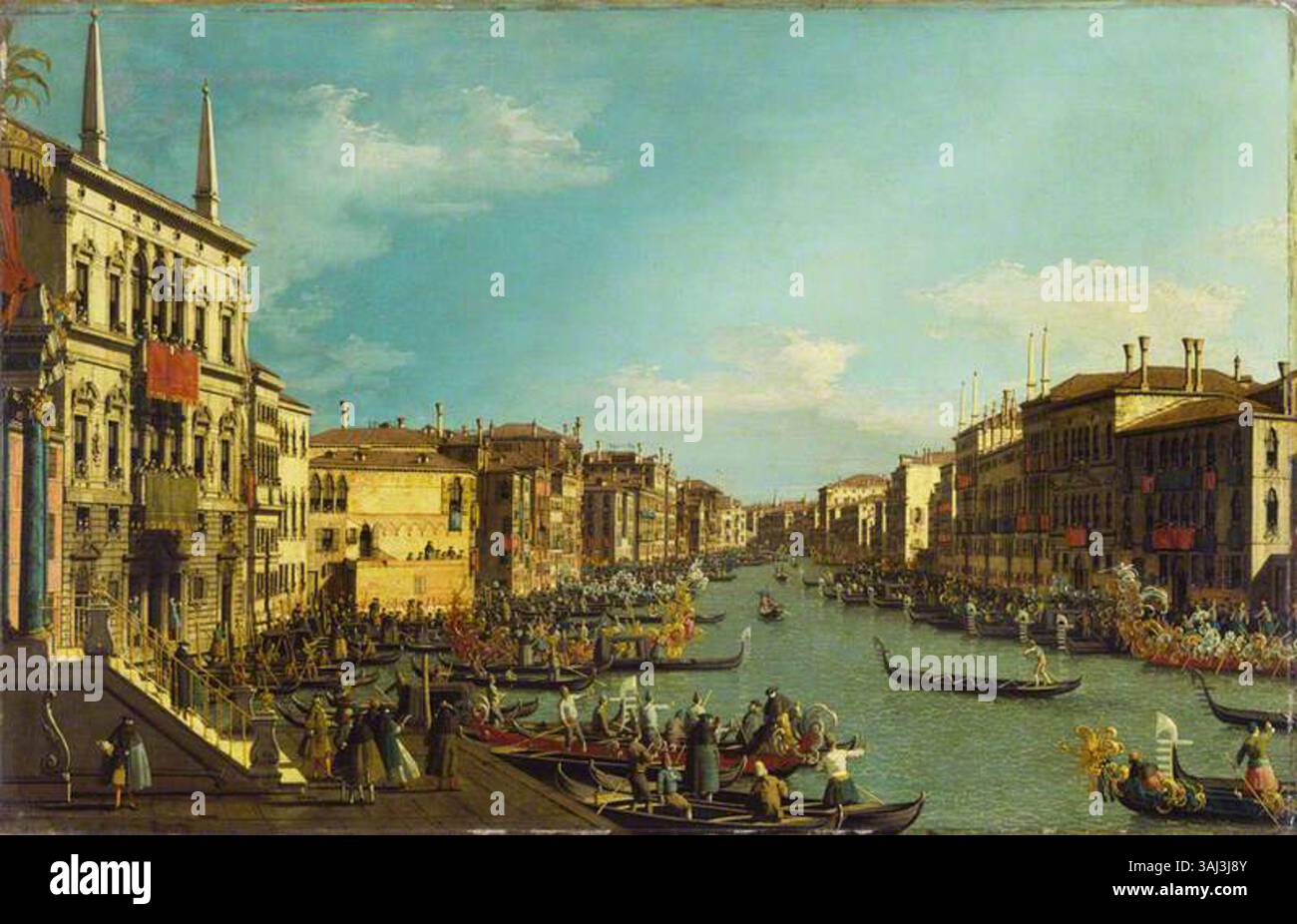 This painting from Canaletto's studio, circa 1750, depicts a regatta on ...