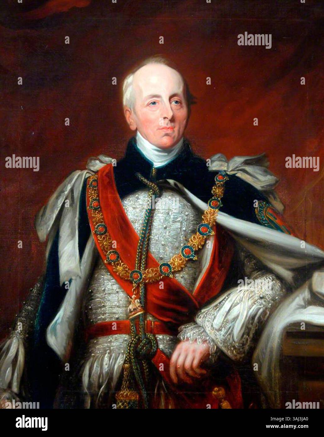 The portrait depicts Sir George Howard, 6th Earl of Carlisle, in ...