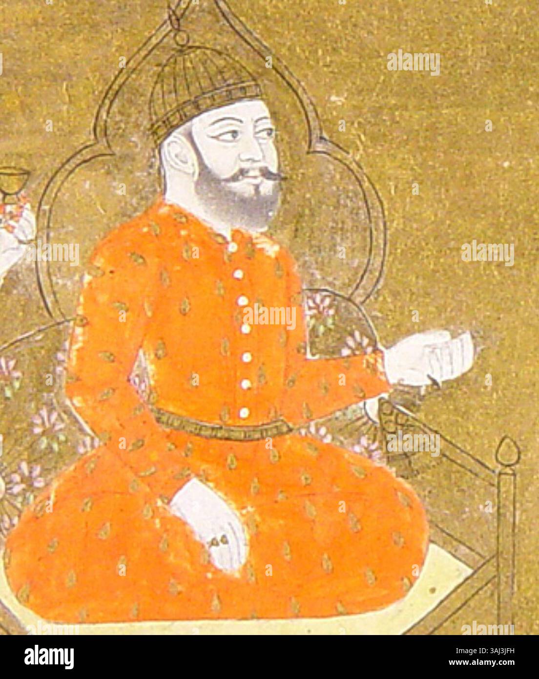 A 1534 AD painting depicts Sultan Muhammad bin Tughlaq seated on a gold ...