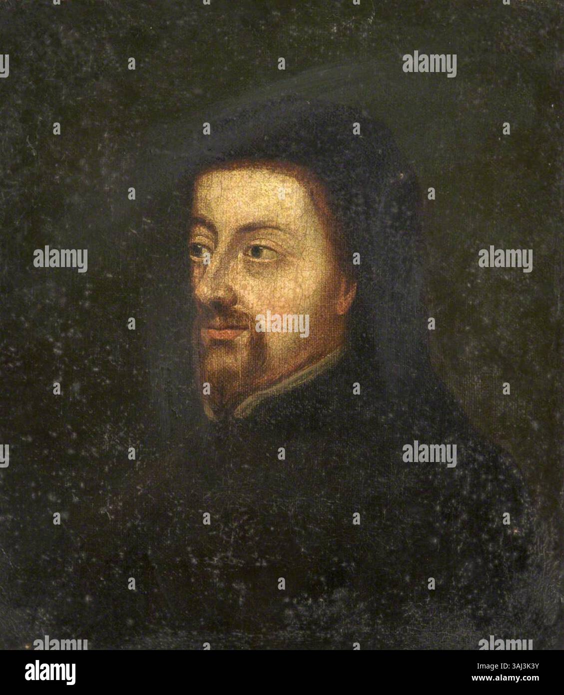 A portrait of Geoffrey Chaucer (1340?-1400), painted between 1700 and ...