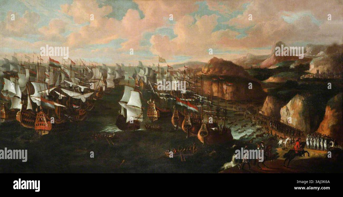 This 17th-century painting depicts the historic landing of William III ...