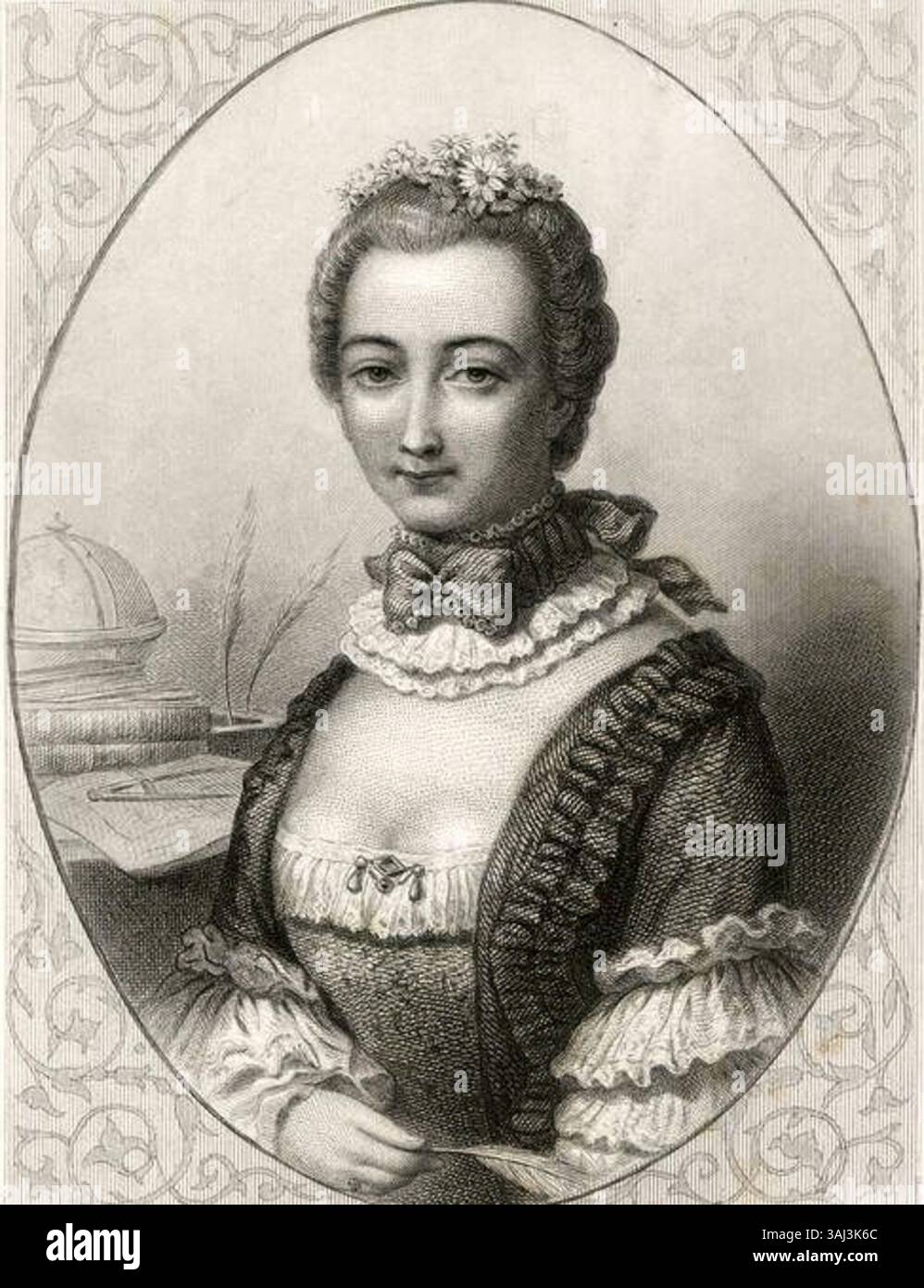 An 18th-century pastel portrait of Madame du Châtelet, painted by ...