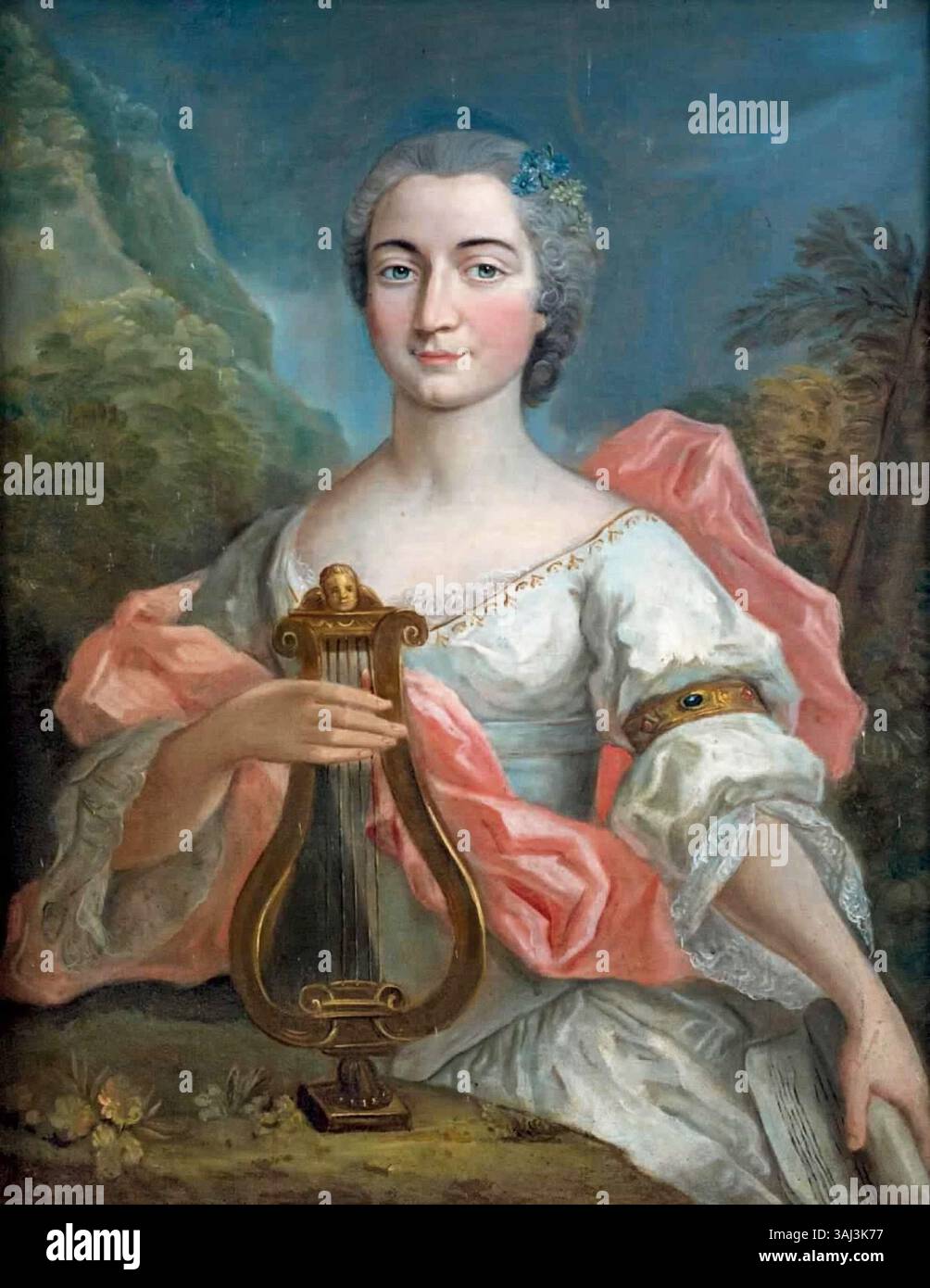 Portrait of a female singer painted by an unidentified French artist ...