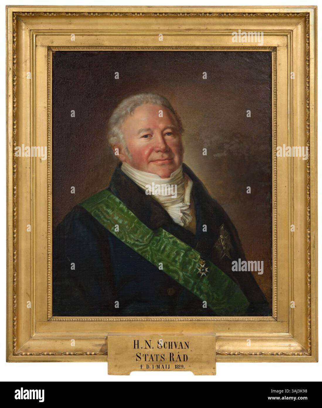 This portrait by Per Krafft the Younger depicts Hans Niklas Schwan, a ...