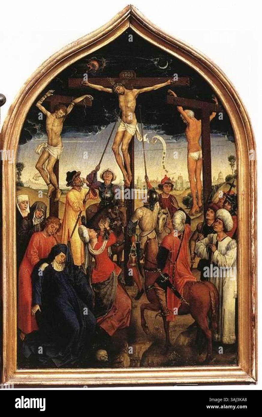 The right panel of the Diptych of Jeanne of France, painted by the workshop of Rogier van der ...