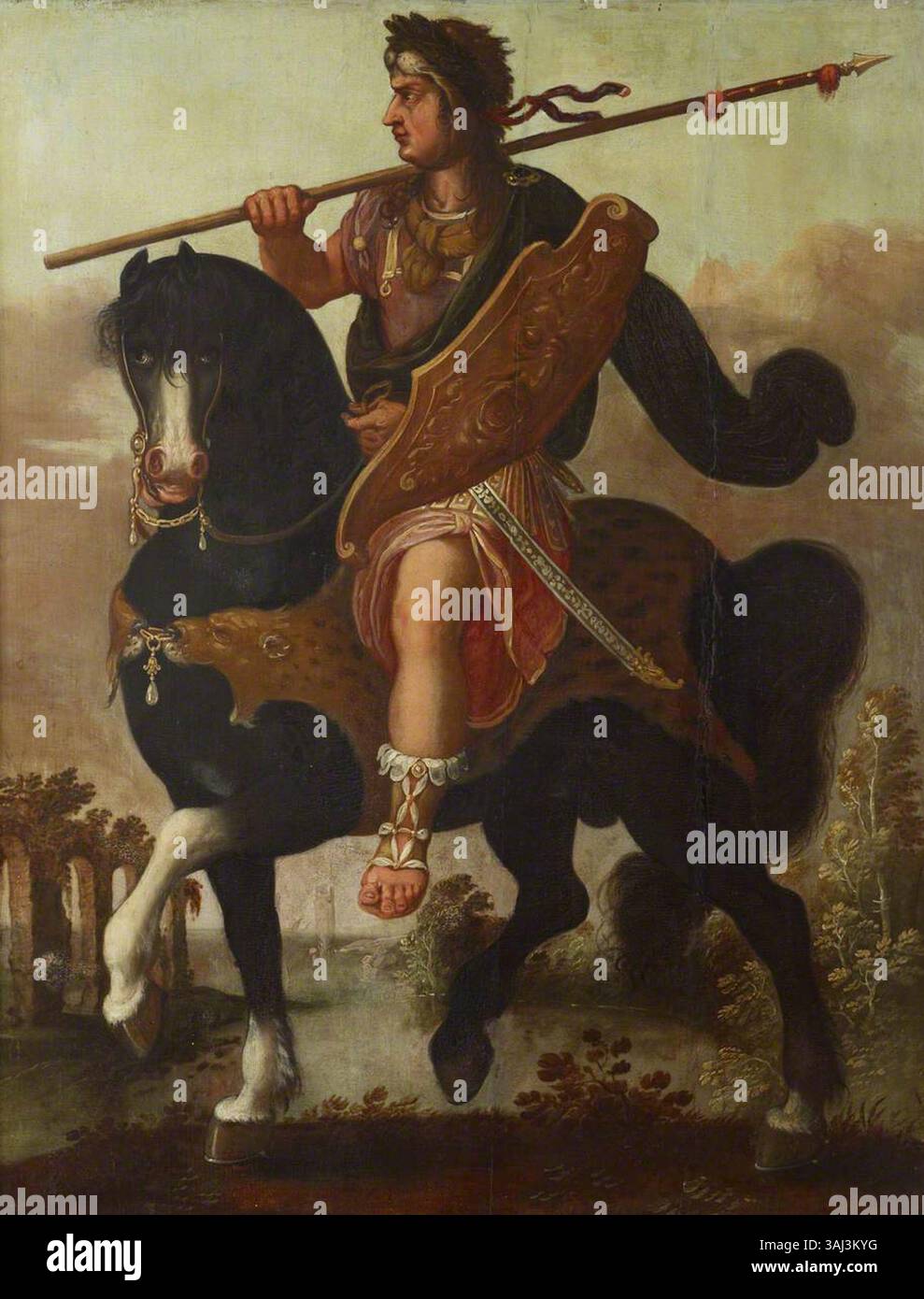 A painting of Roman Emperor Claudius (10–54 AD), created in the style ...