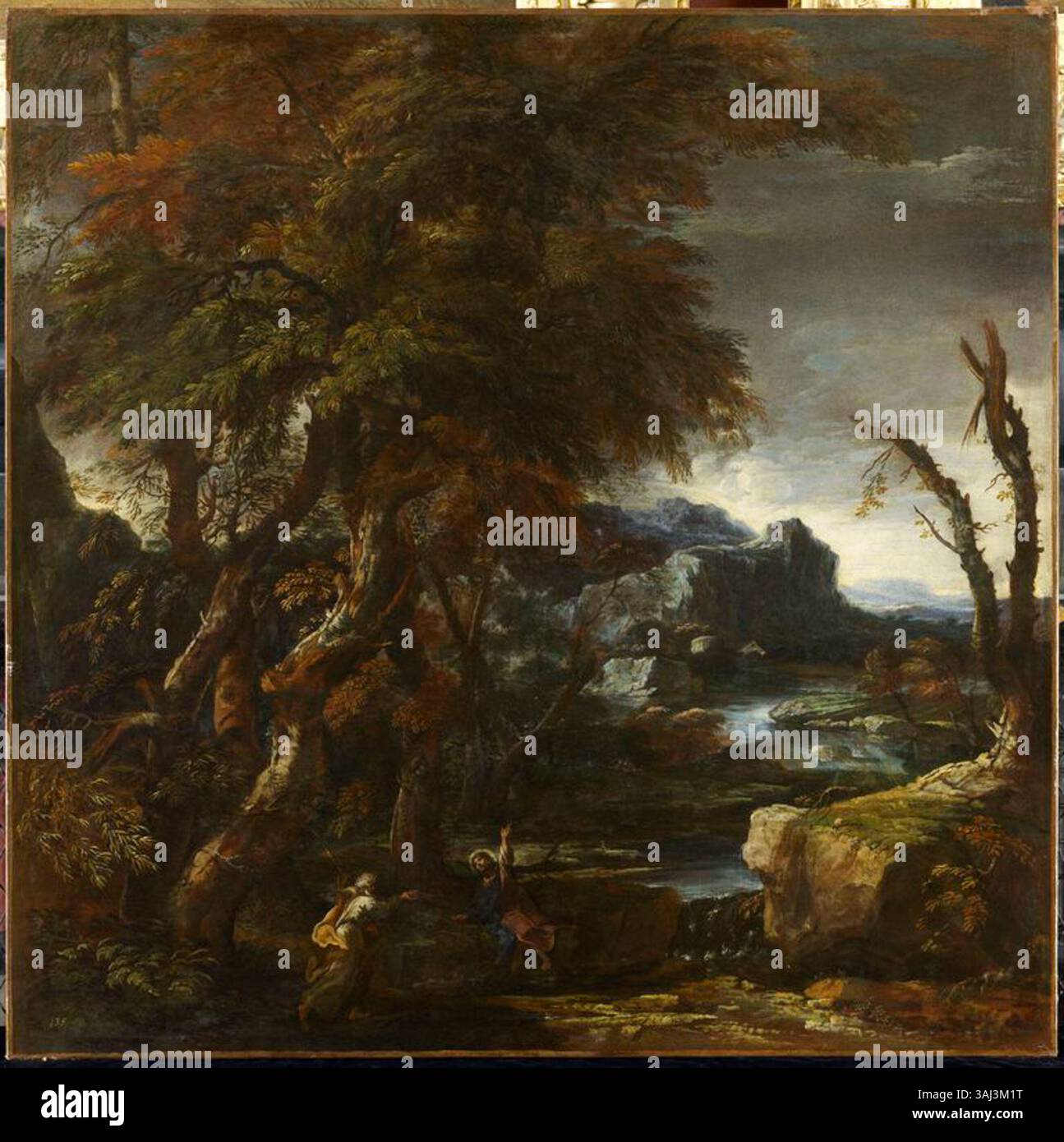 'Paysage avec la tentation du Christ' (c. 1680) by Pietro Montanini ...