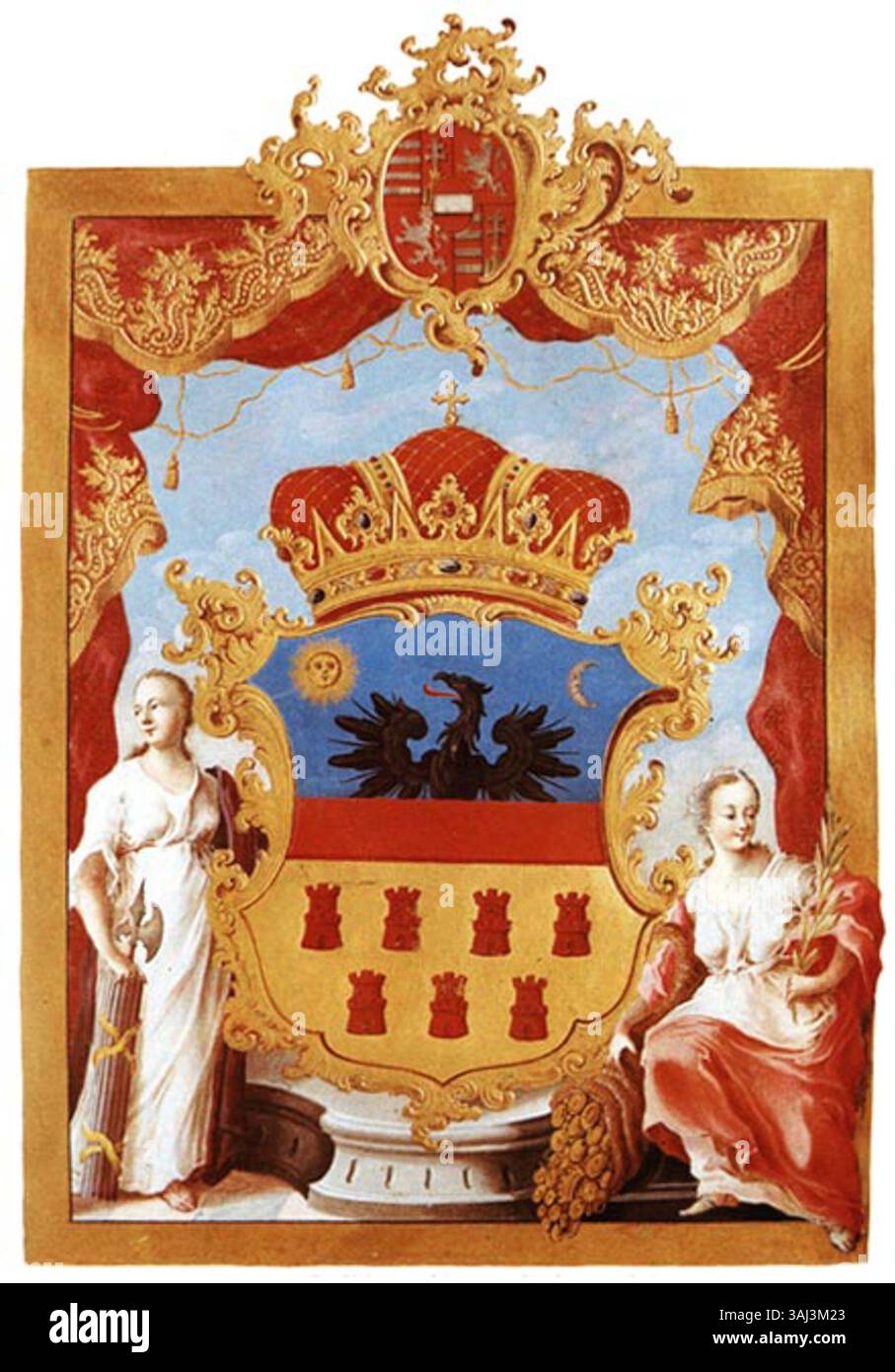 The coat of arms of Transylvania, dated 1765, represents the heraldic ...