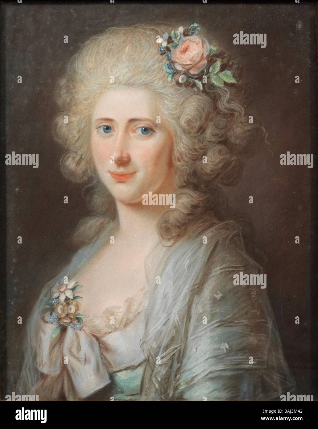 This 18th-century watercolor portrait represents Sophie Friederike ...