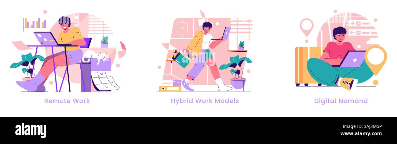 Nomadic work style Stock Vector Images - Alamy