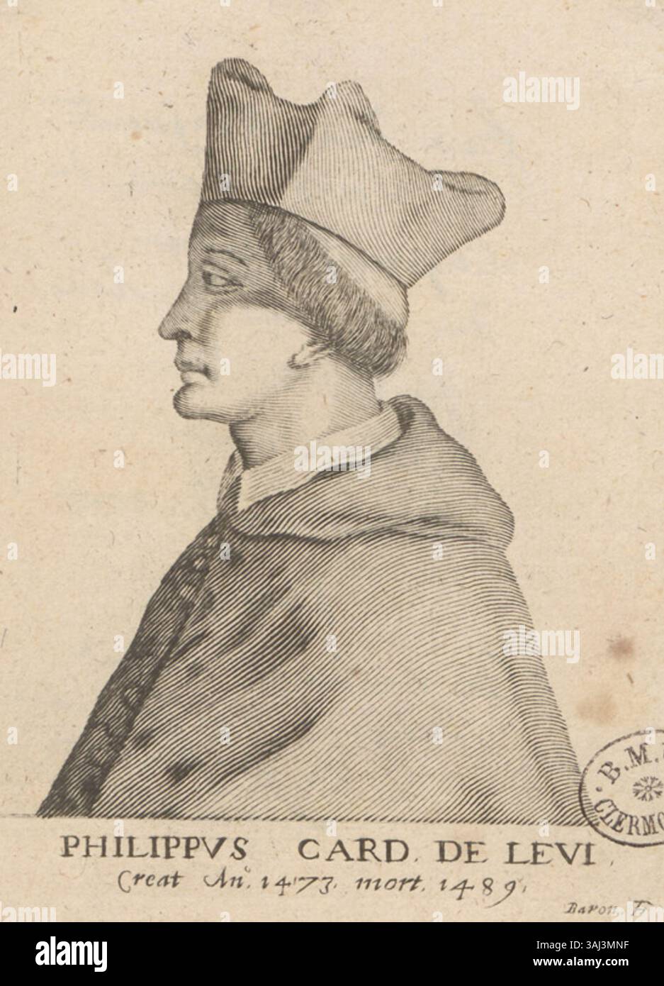 Portrait of Philippus Card. de Levi, a prominent figure from the 15th ...