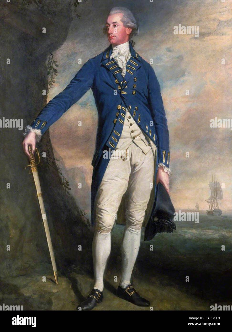 This portrait, attributed to Thomas Beach, depicts Captain Sir George Montagu, painted around ...
