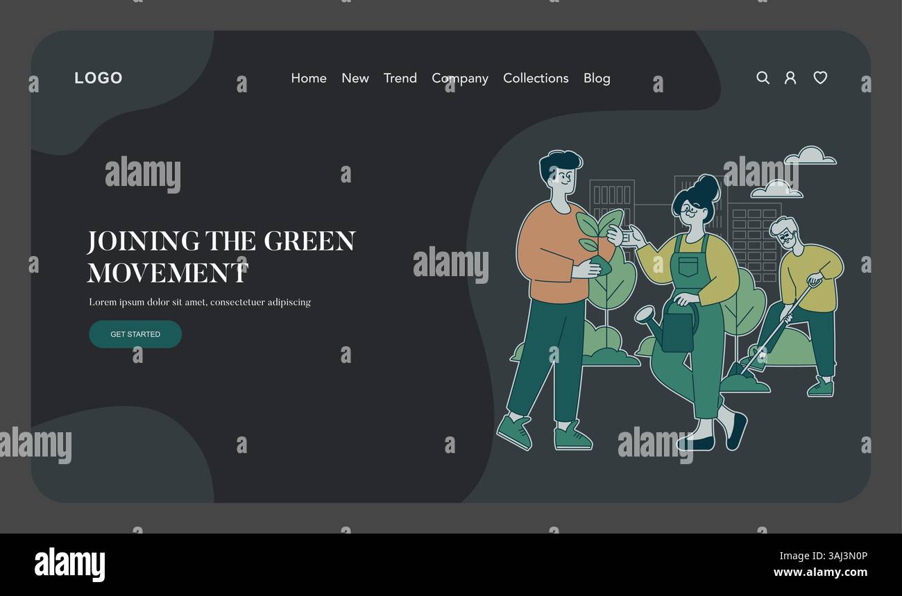 Earth Day illustration highlighting individuals engaging in eco ...