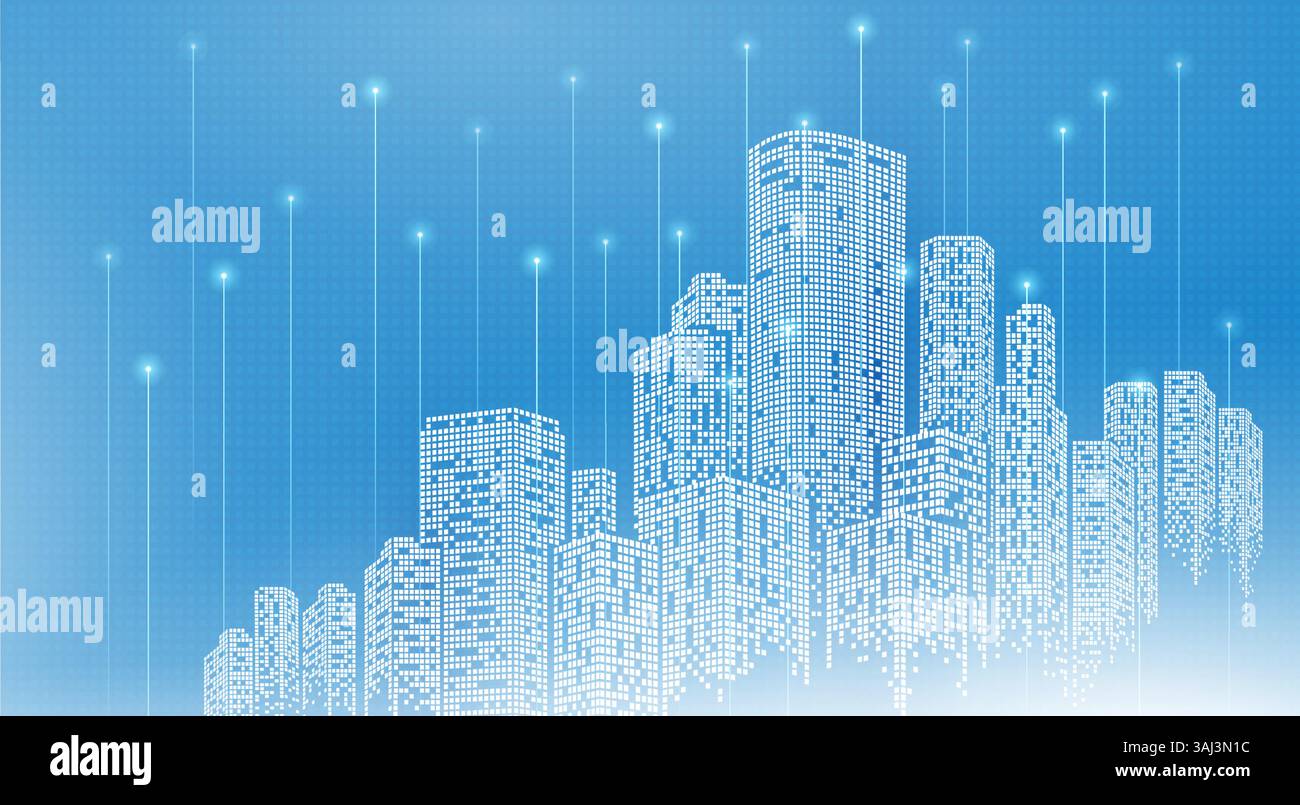 City buildings abstract background. Smart city, urban concept, real ...
