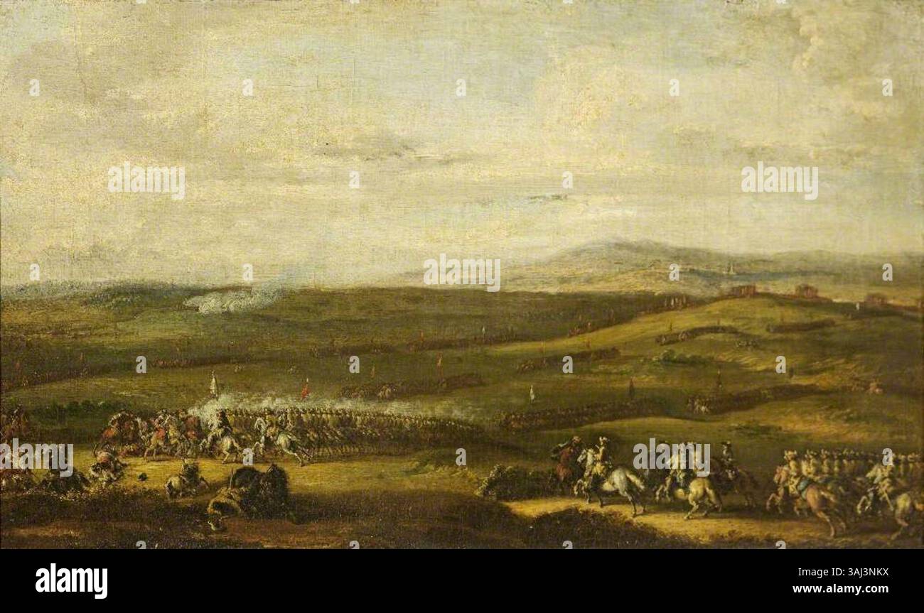 A military landscape painting in the style of Adam Frans van der Meulen ...