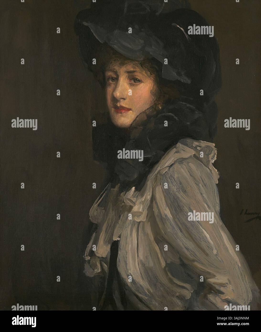 Lady in Grey and Black, a portrait painting by John Lavery from 1901 ...