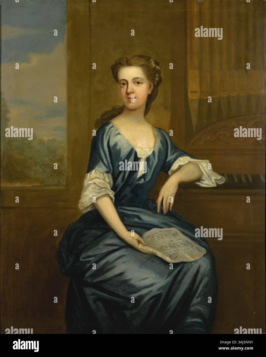 This portrait, attributed to a follower of Enoch Seeman, depicts ...