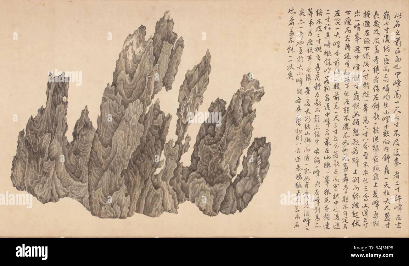 This front view of Wu Bin’s 'Ten Views of a Lingbi Stone,' painted c ...