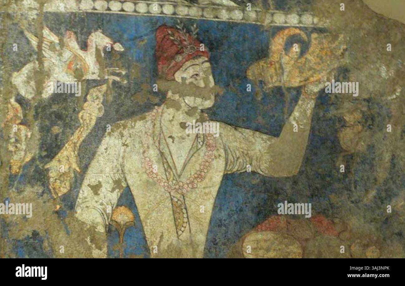 This Panjikent mural, created between the 6th and 7th centuries ...