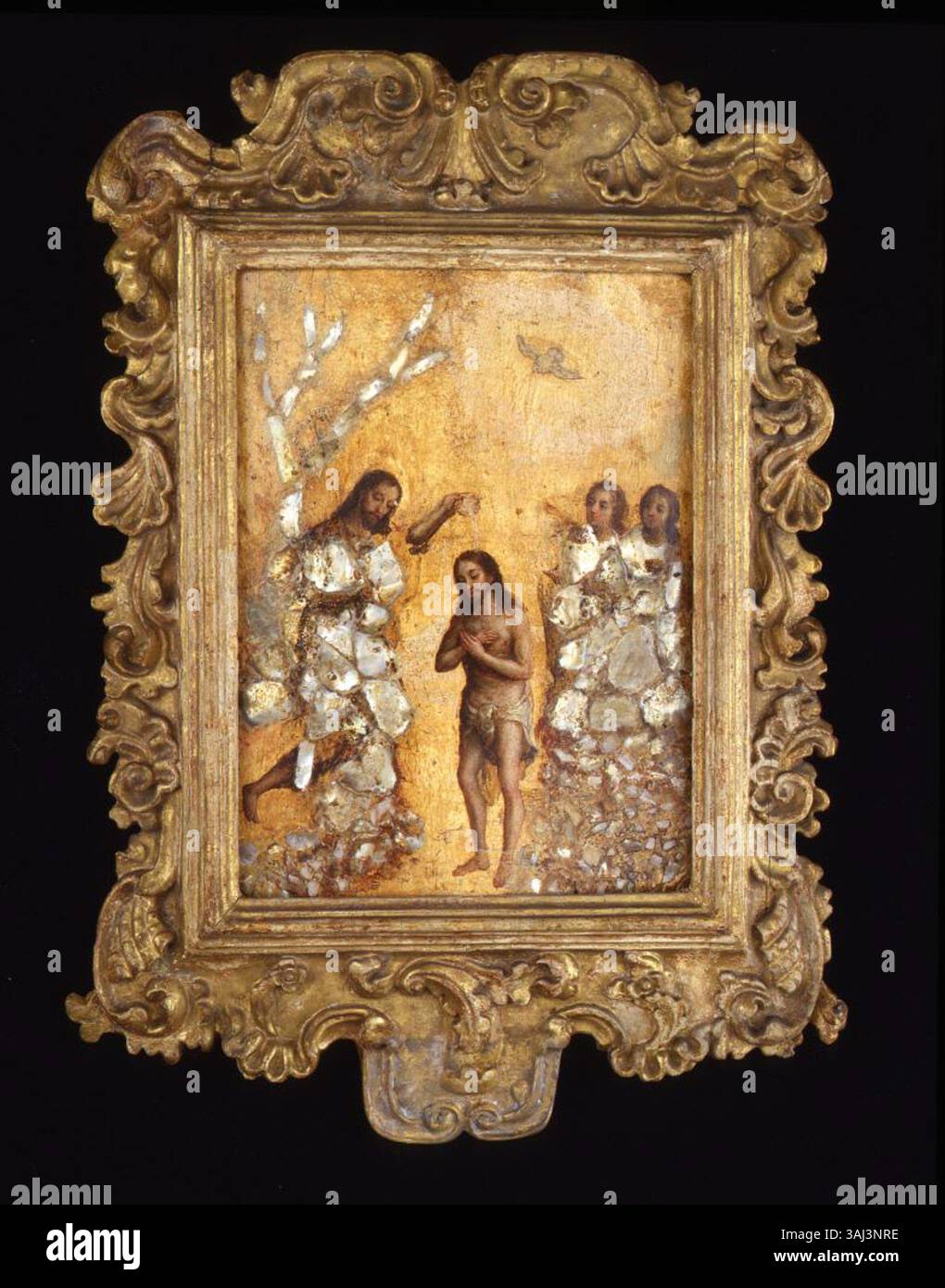 This painting, created between 1680 and 1750, portrays the Baptism of ...