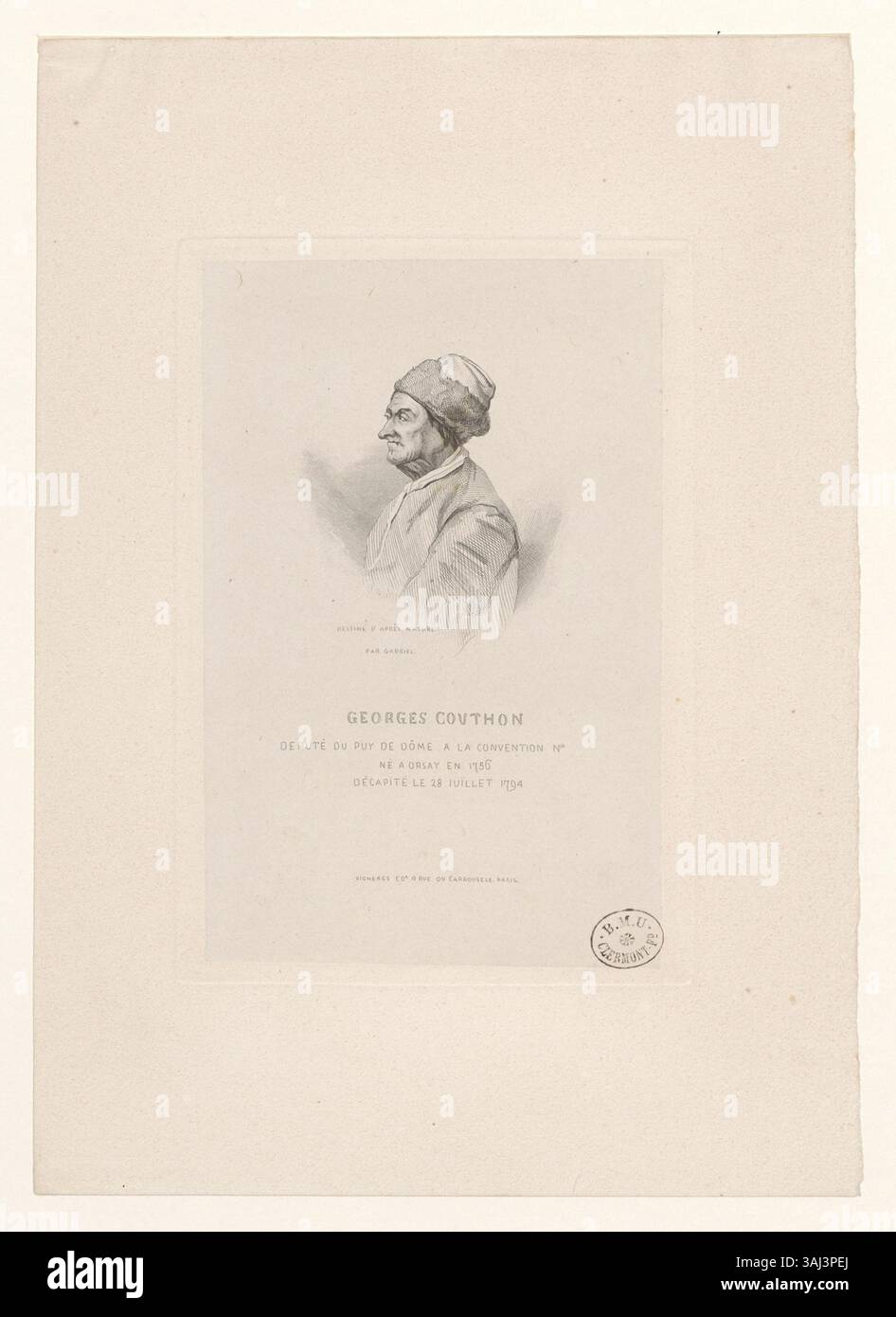 This print from the Boyer collection depicts Georges Couthon, a ...