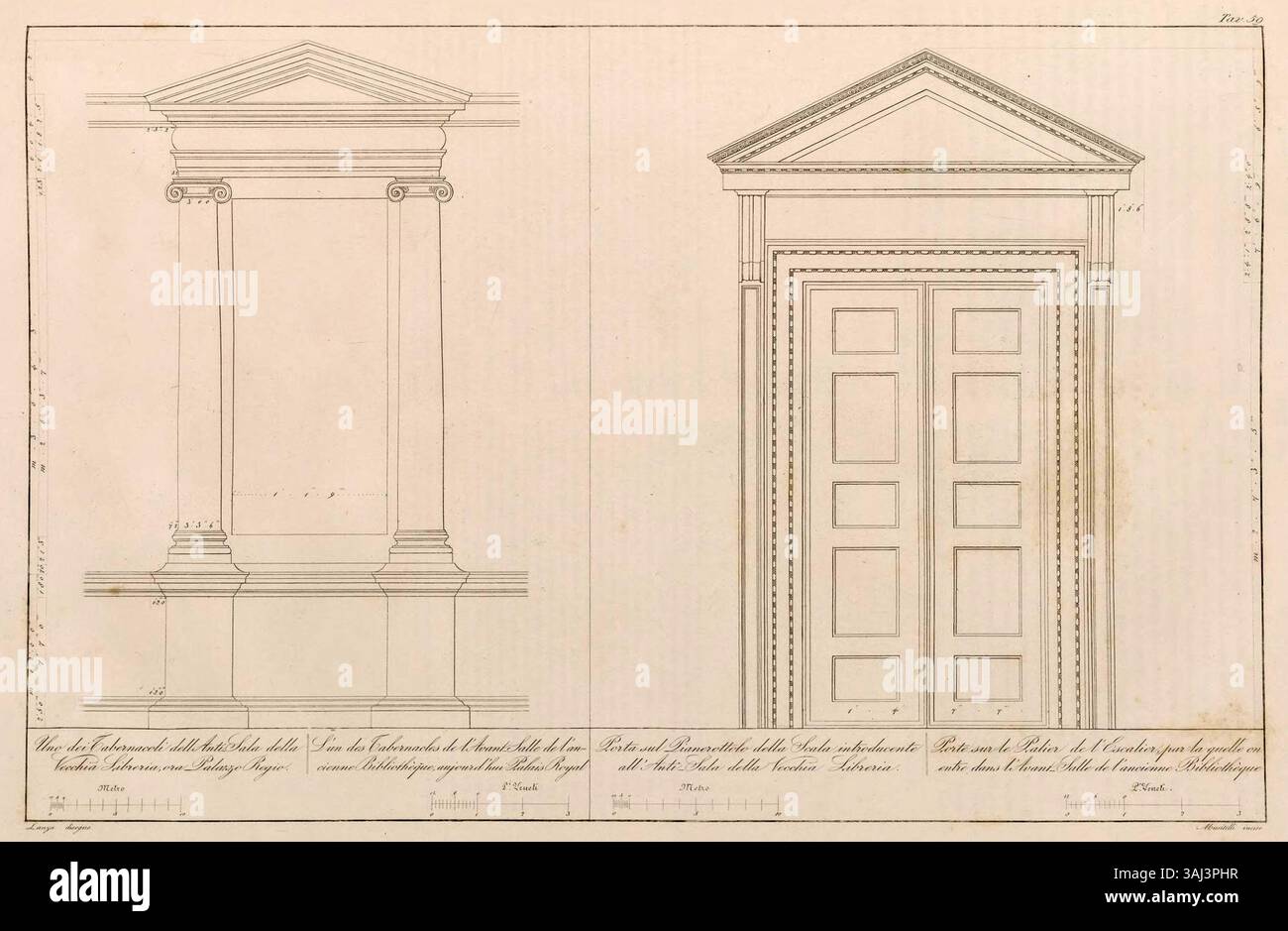 This drawing of a niche and internal door of the Libreria Marciana by ...
