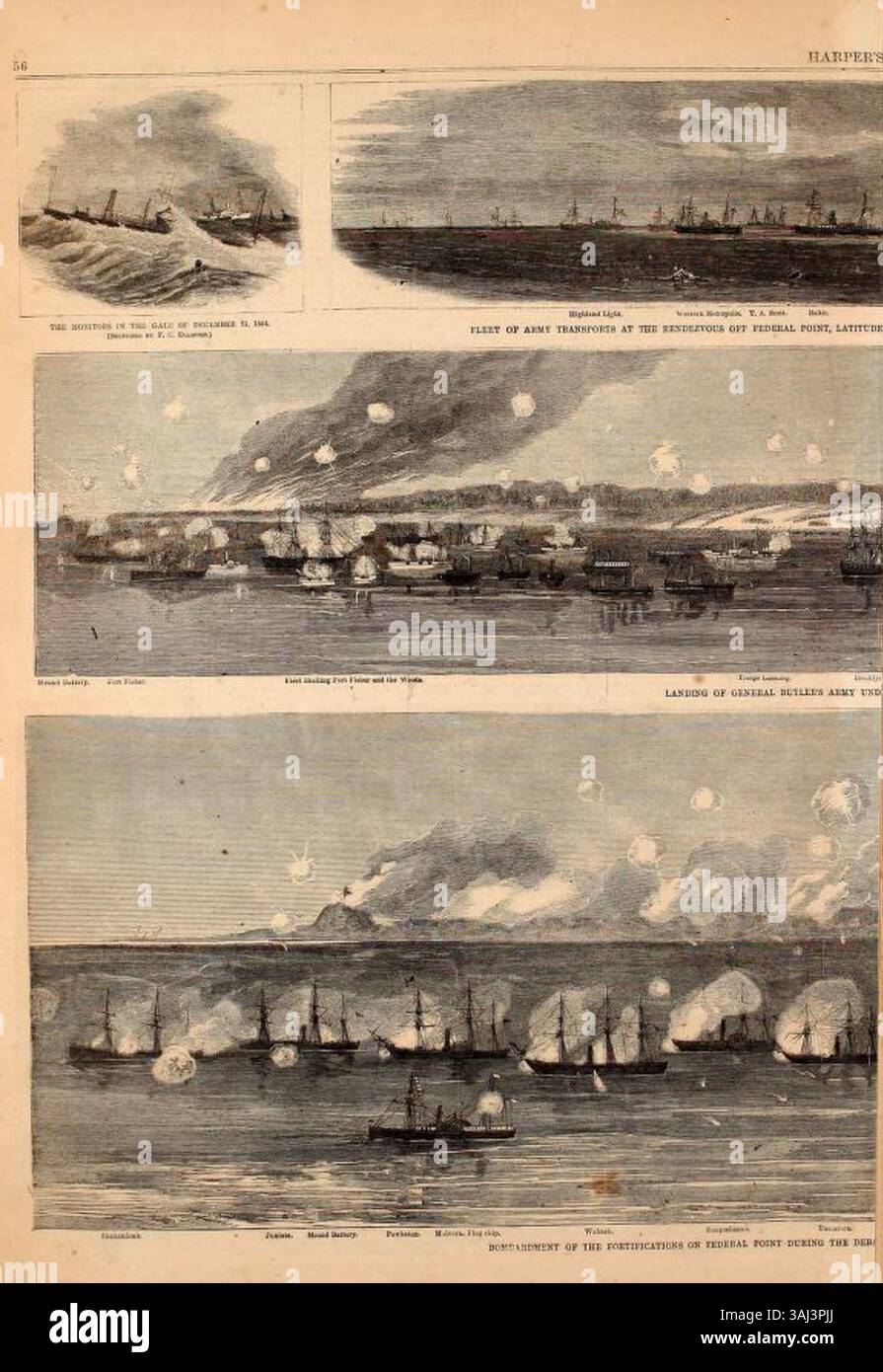 An illustration from Harper's Weekly, January 28, 1865, depicting the ...