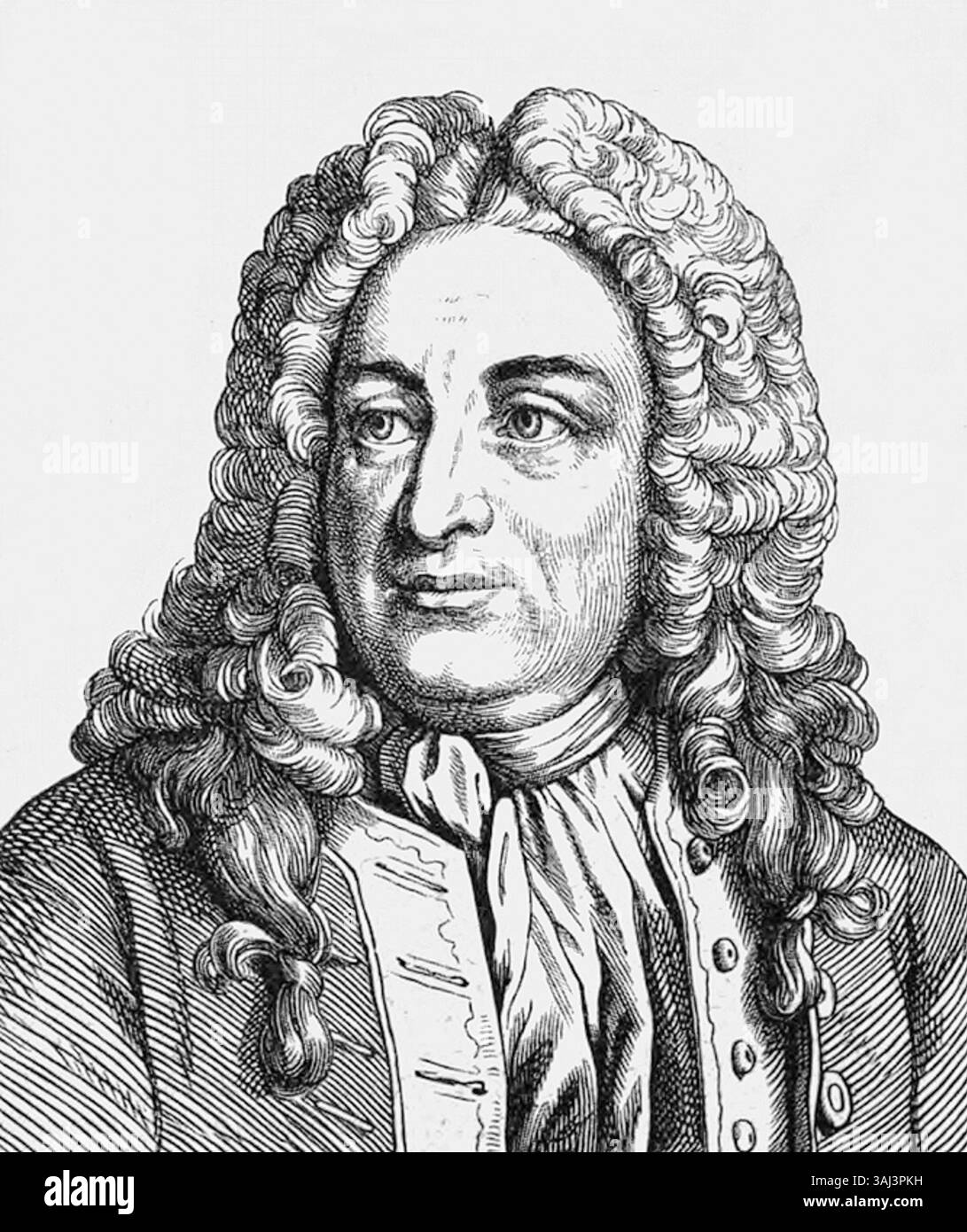 Portrait of Christian Wolff, a German philosopher, from the 18th ...