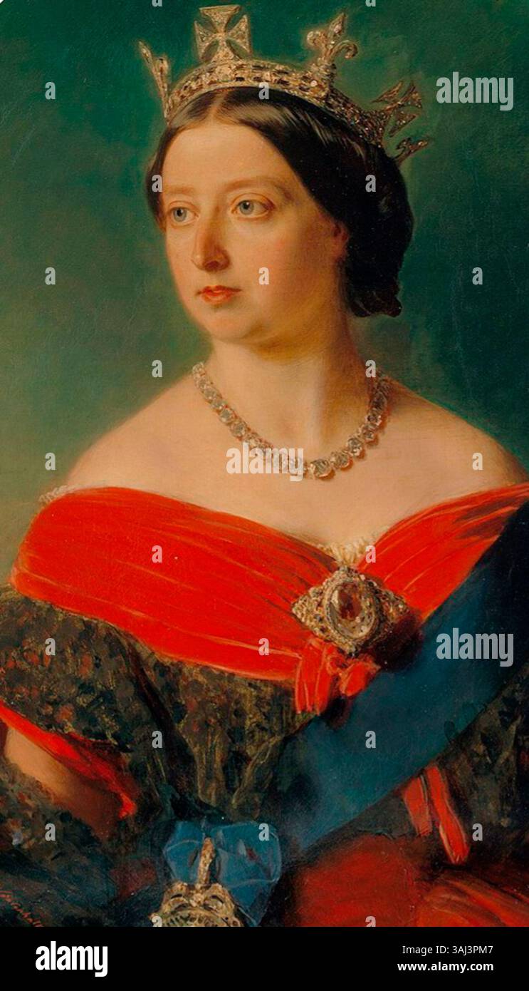 Franz Xaver Winterhalter’s 1856 portrait of Queen Victoria features the ...